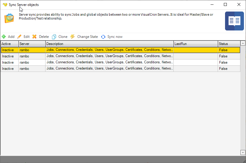 Servers Sync Server Objects