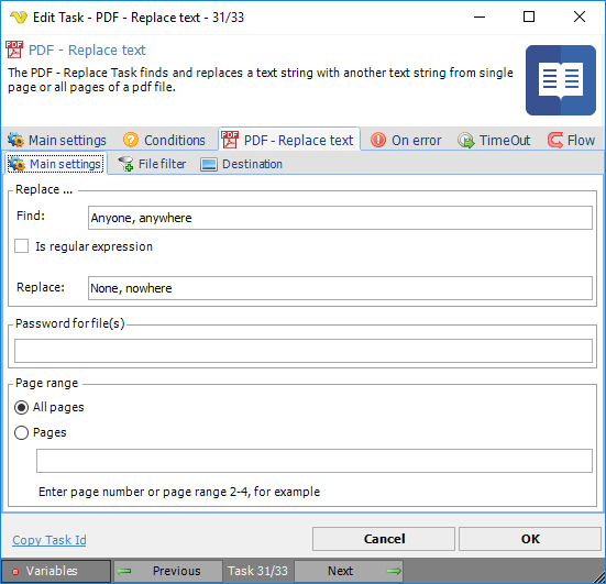 Task PDF - Replace text Task PDF - Replace text